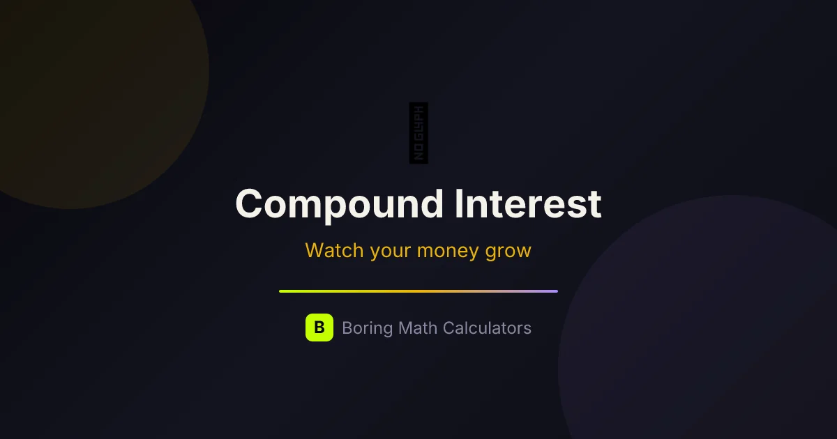 Free Compound Interest Calculator — Watch Money Grow | Boring Math
