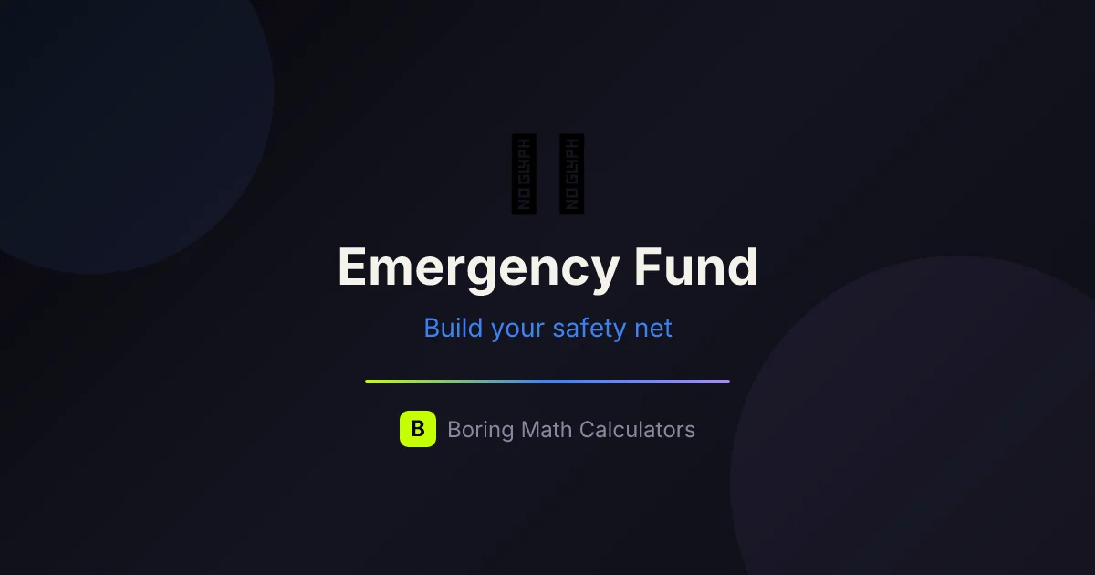 Free Emergency Fund Calculator — How Much You Need | Boring Math