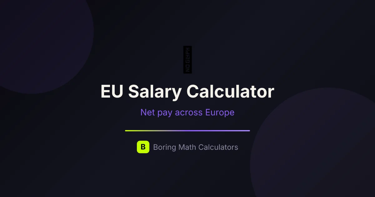 EU Salary Calculator 2025/2026: Compare Net Pay Across Europe