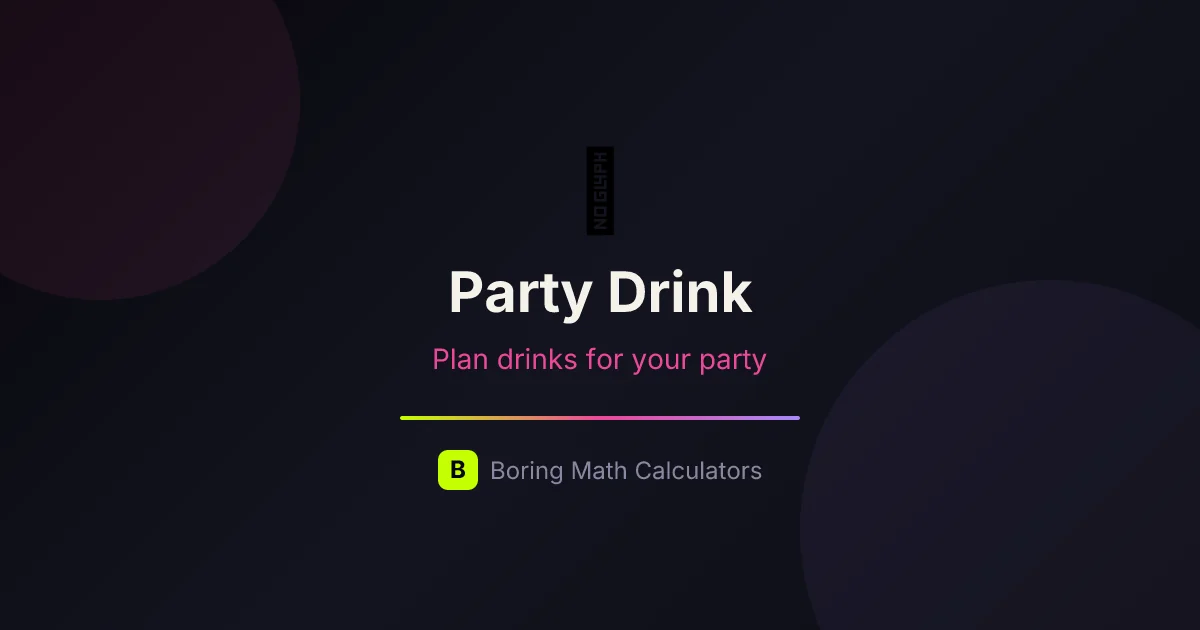 Party Drink Calculator — How Many Drinks for 10-200 Guests | Boring Math