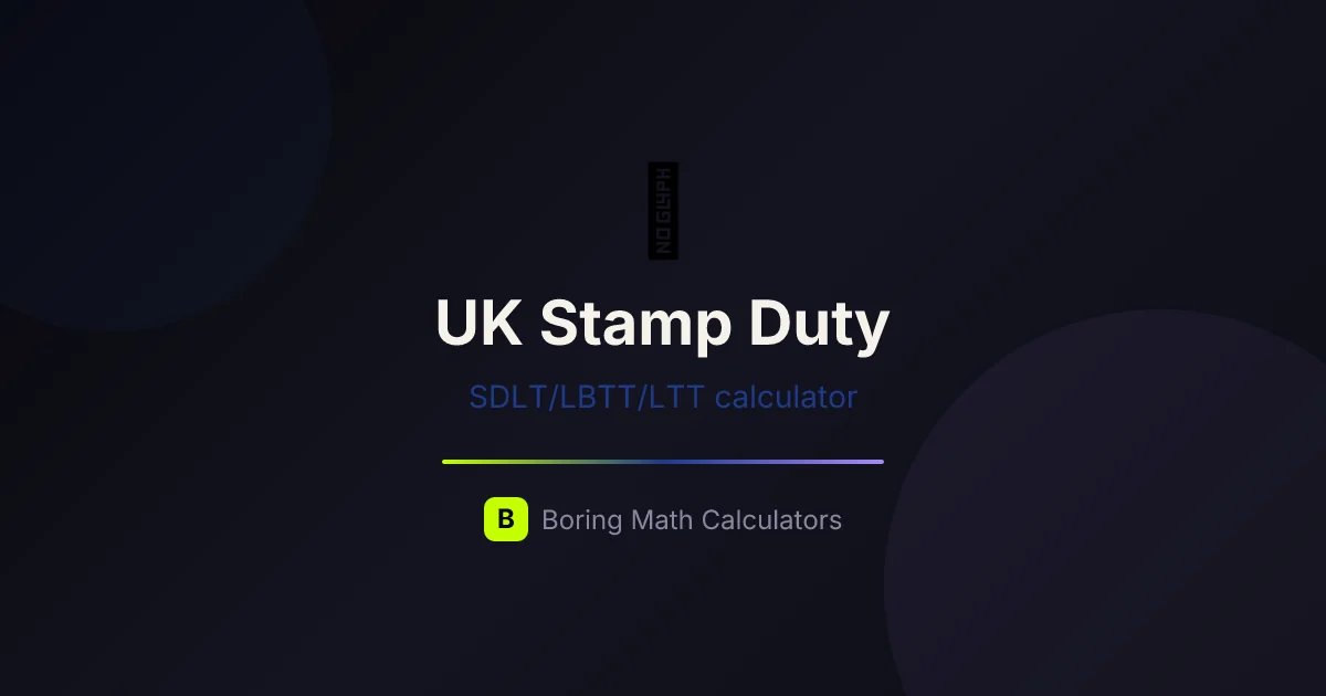UK Stamp Duty Calculator 2025/26: SDLT Rates & First-Time Buyer Relief